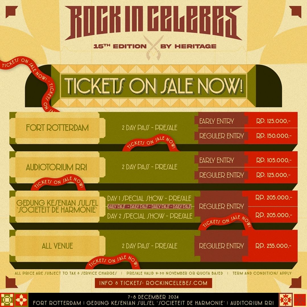 PENAWARAN TIKET PRESALE ROCK IN CELEBES 2024 - ROCK IN CELEBES